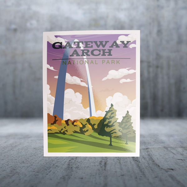 Sticker Pack | 17664 - Vintage Poster - Gateway Arch