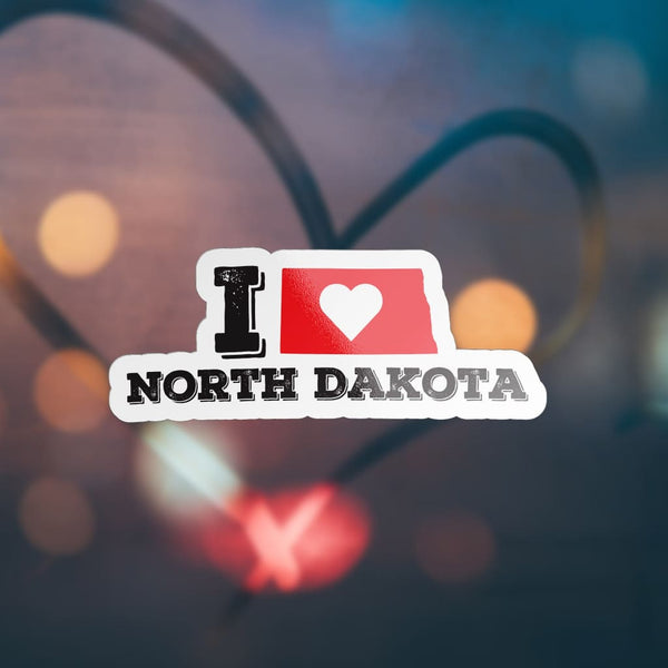 Sticker Pack | 2757 - I Love State - North Dakota