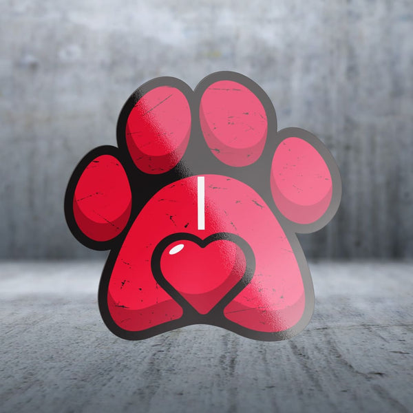 Sticker Pack | 12825 - Dog Sayings - I Heart Dog Paw