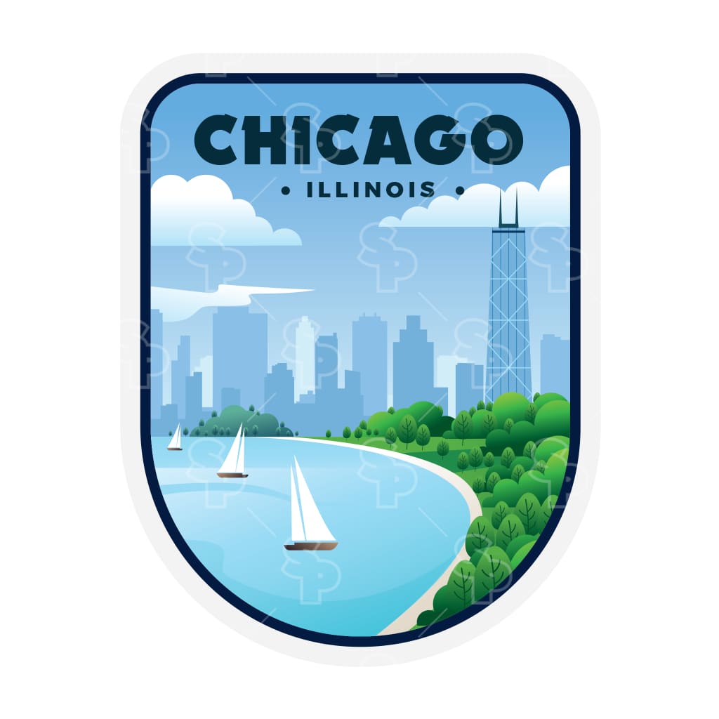 Sticker Pack | 10824 - Shield Illustrated - Chicago