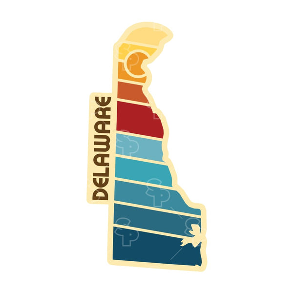 Sticker Pack | 10885 - Retro Color Line - Delaware