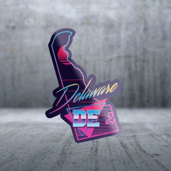 Sticker Pack | 10886 - Retro Future State Outline - Delaware
