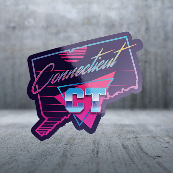 Sticker Pack | 10912 - Retro Future State Outline - Connecticut