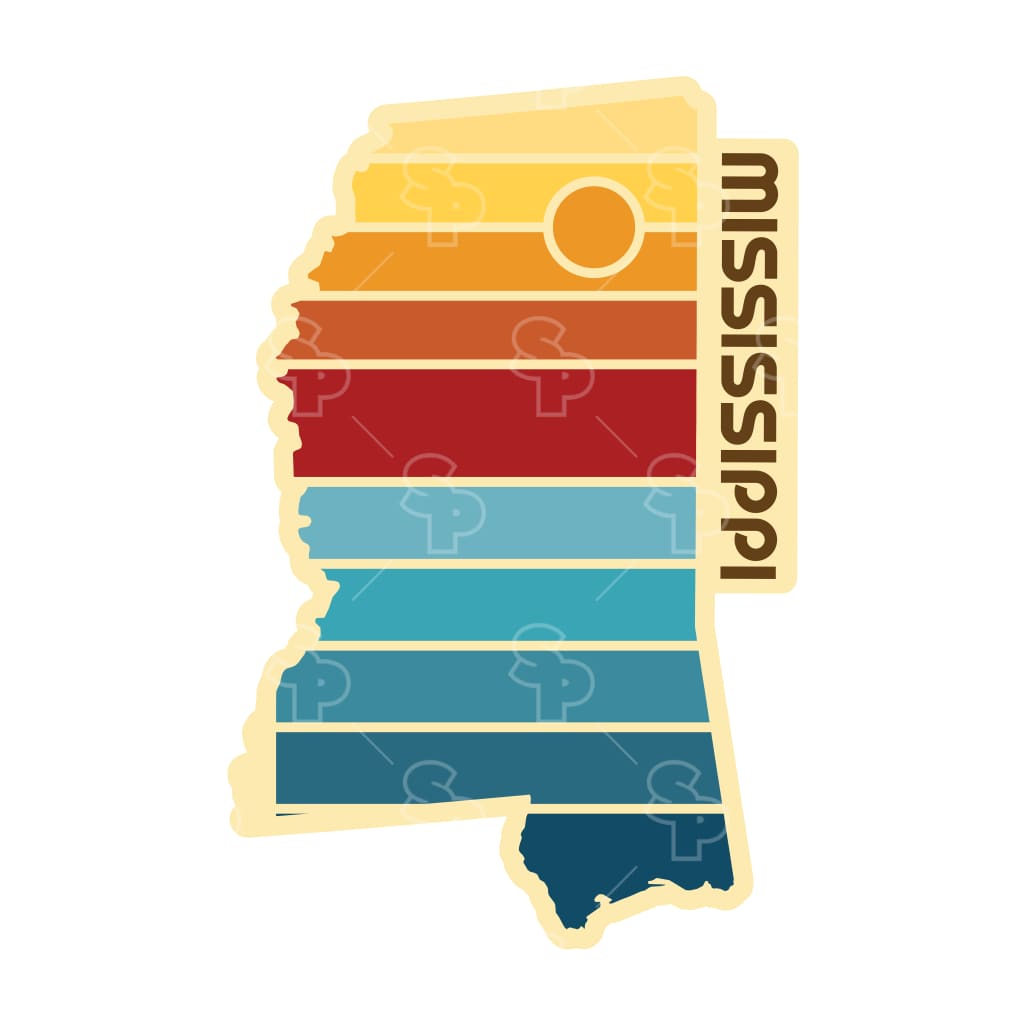 Sticker Pack | 11032 - Retro Color Line - MIssissippi