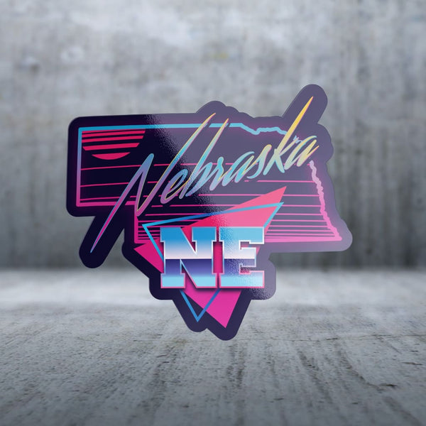 Sticker Pack | 11058 - Retro Future State Outline - Nebraska
