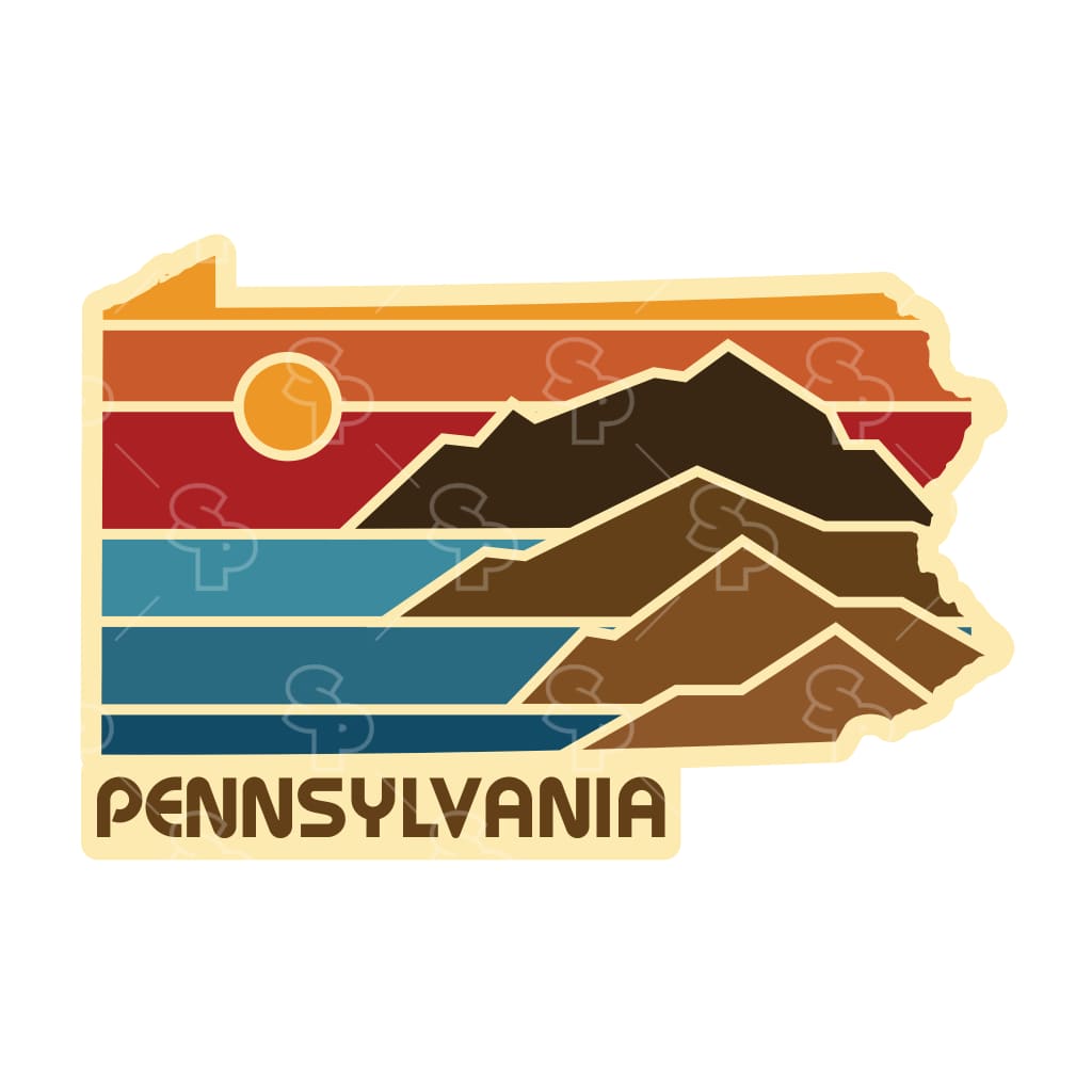 Sticker Pack | 11157 - Retro Color Line - Pennsylvania