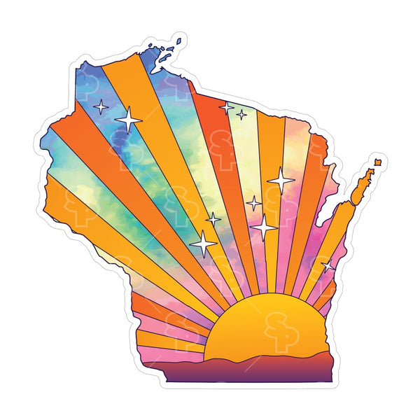 Sticker Pack | 11252 - Watercolor Sunburst - Wisconsin
