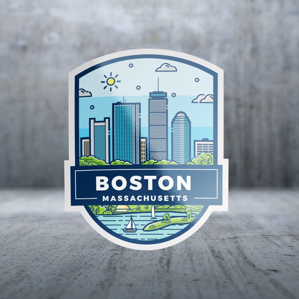 Sticker Pack | 11482 - Shield Banner - Boston