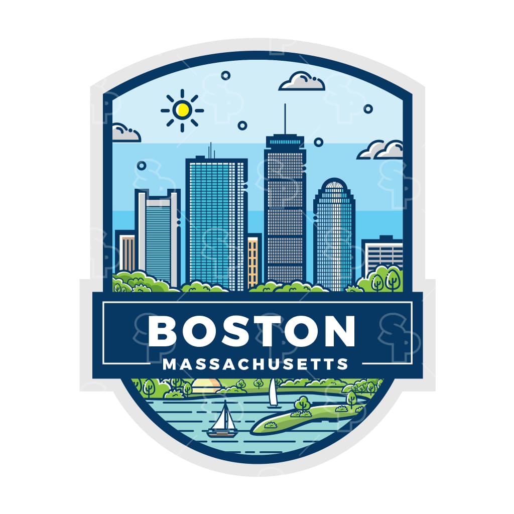Sticker Pack | 11482 - Shield Banner - Boston