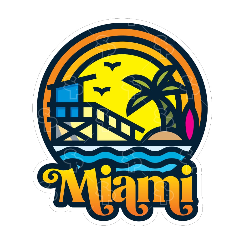 Sticker Pack | 11534 - Bright Text - Miami