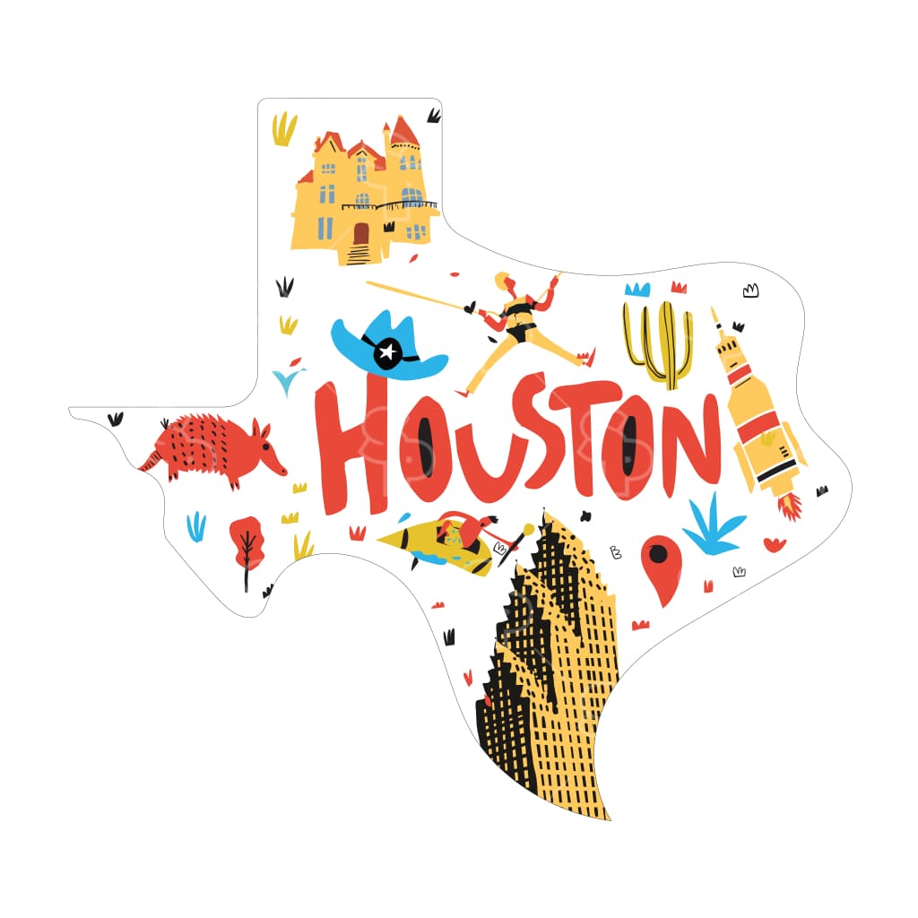 Sticker Pack | 11812 - Place Illustrated - Houston