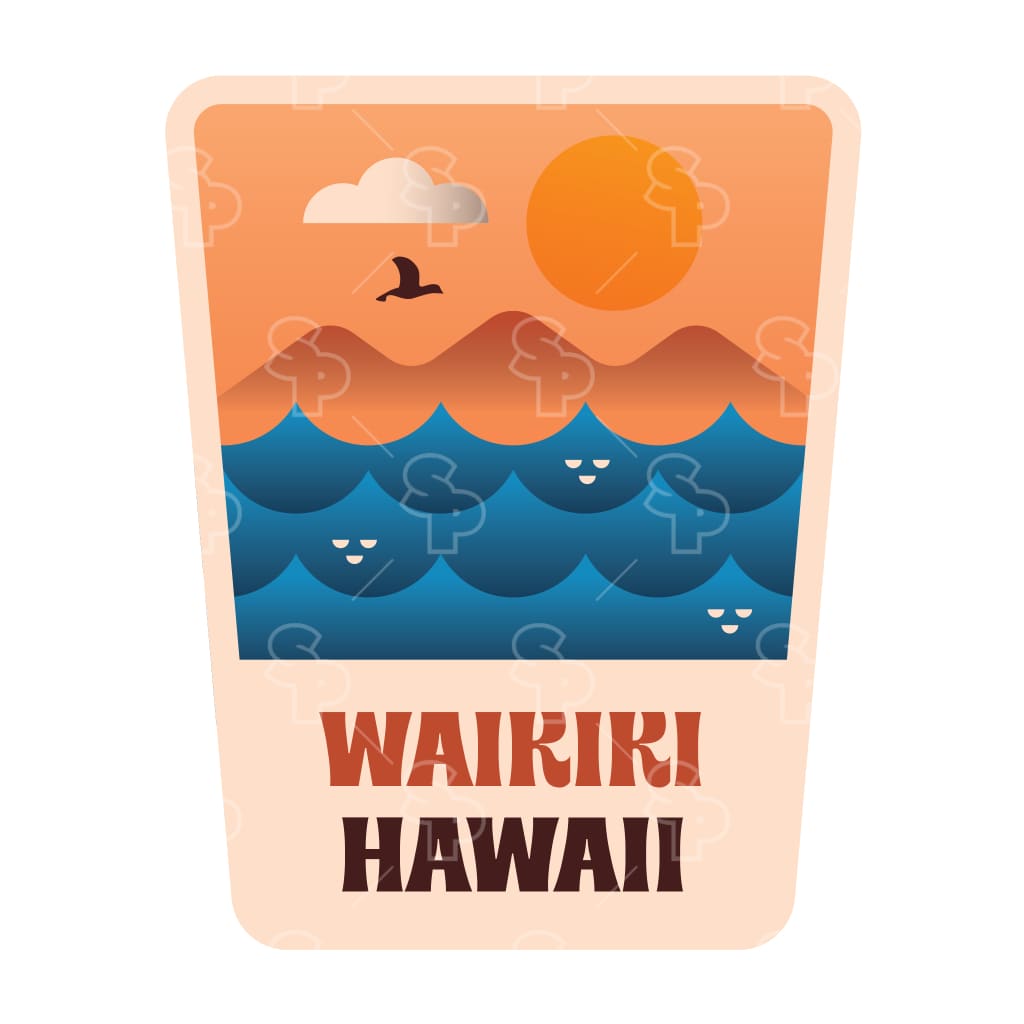 Sticker Pack | 12330 - Gradient Levels - Ocean Waves