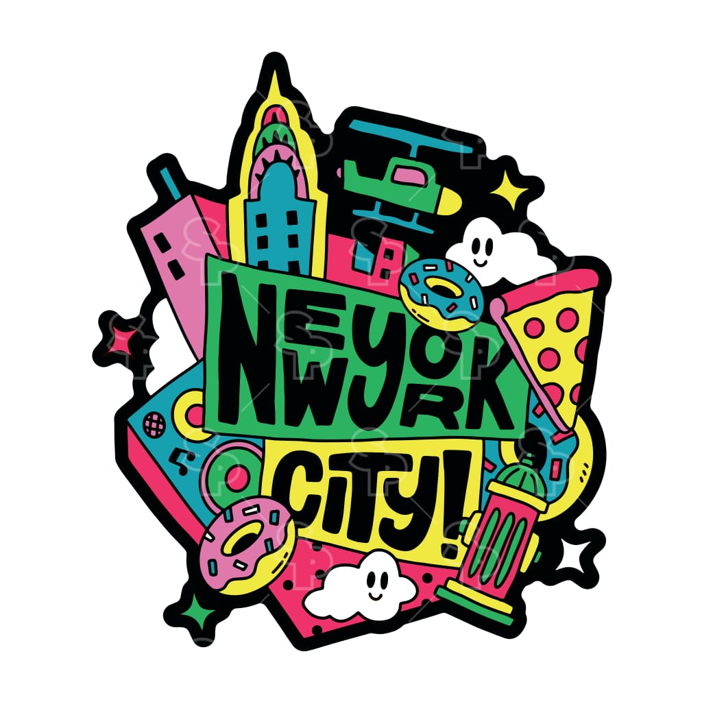 Sticker Pack | 12564 - City Things Collage - New York