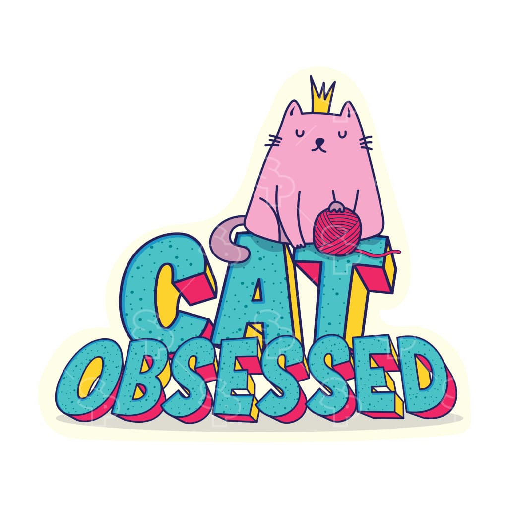 Sticker Pack | 12758 - Cat Sayings - Cat Obsessed