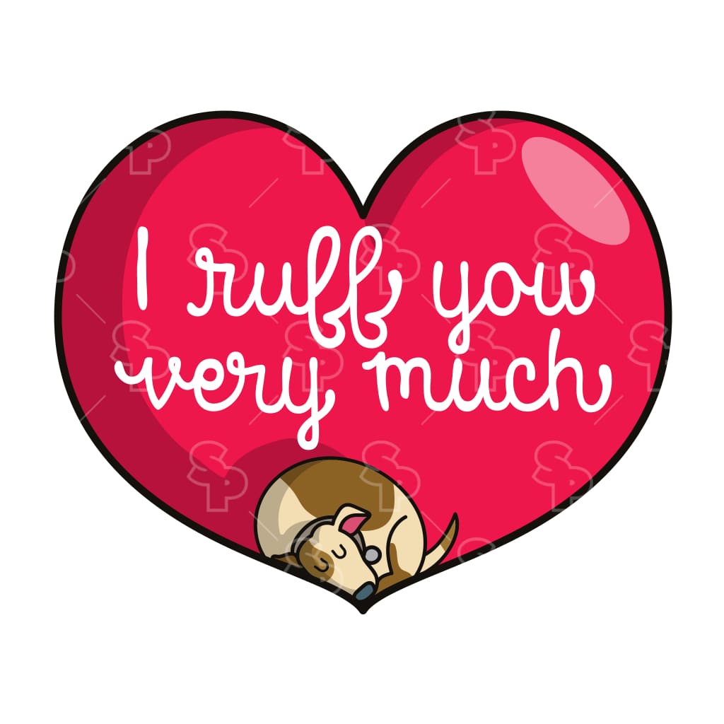 Sticker Pack | 12829 - Dog Sayings - Ruff Love Heart