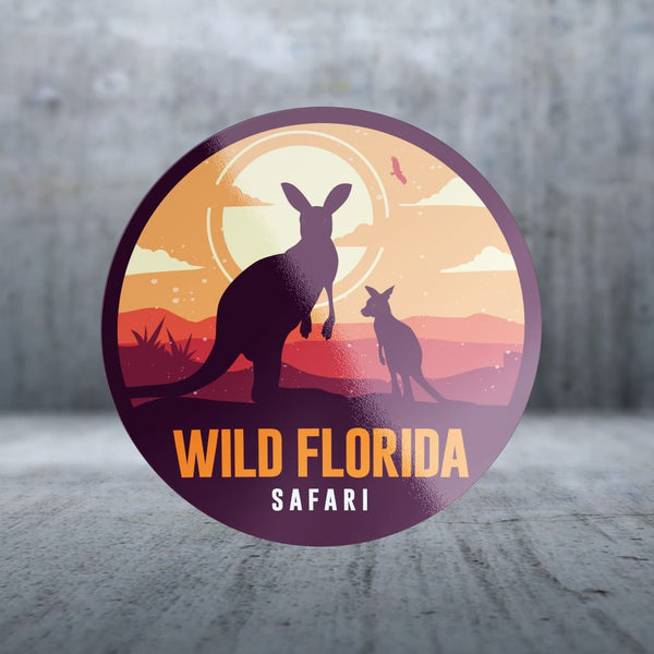 Sticker Pack | 14035 - Retro Animal Silhouette - Kangaroo Mom and Baby