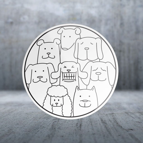 Sticker Pack | 14791 - Dog Family BW