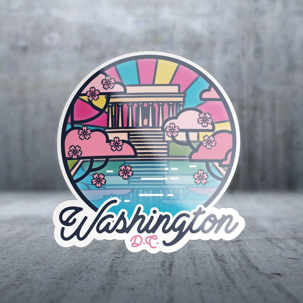 Sticker Pack | 15785 - Washington DC - Cherry Blossoms Lincoln Memorial