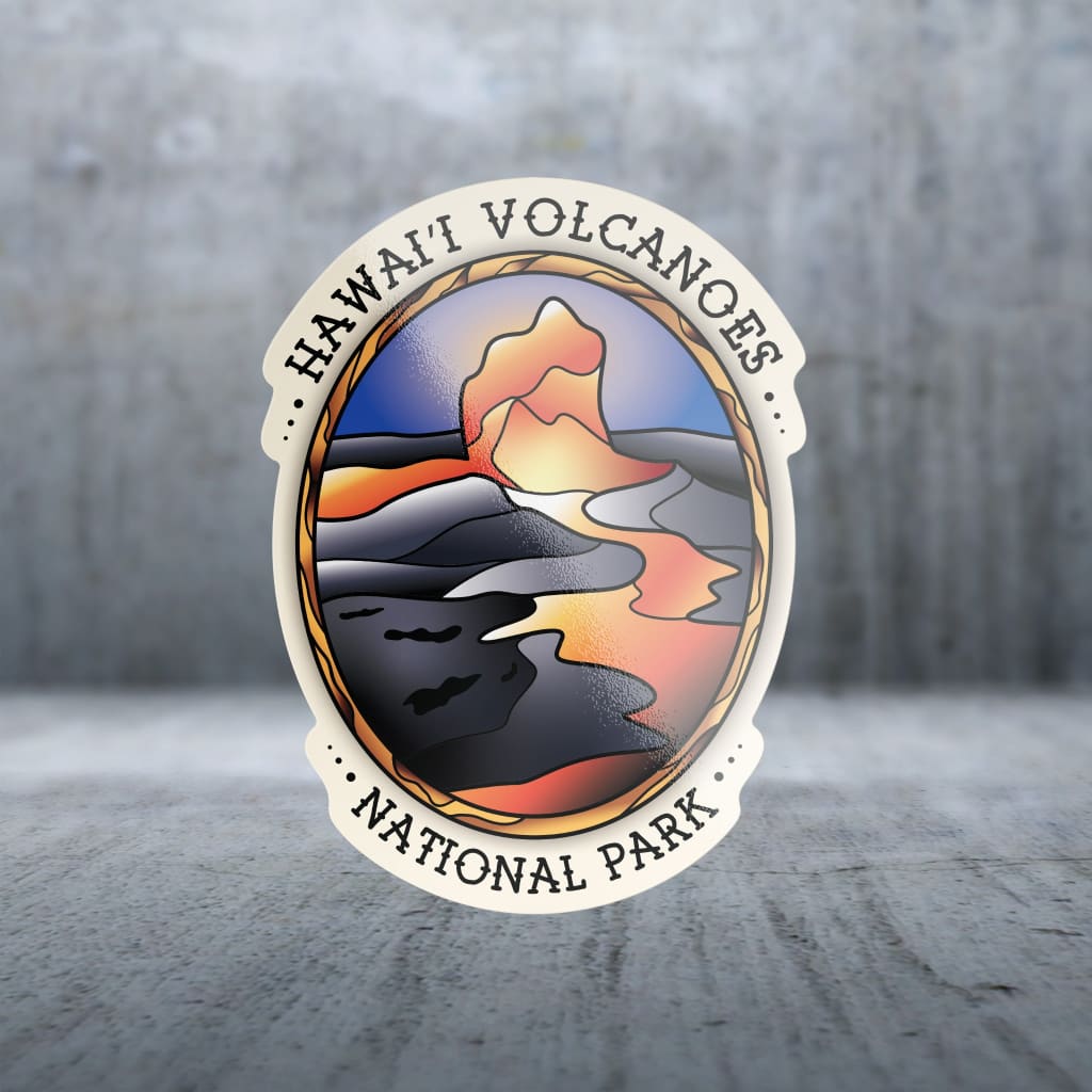 Sticker Pack | 16286 - Tattoo Style Oval - Hawaii Volcanoes