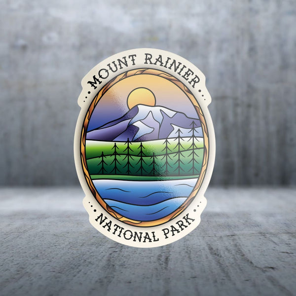Sticker Pack | 16298 - Tattoo Style Oval - Mount Rainier
