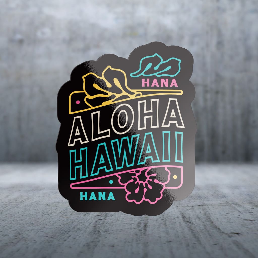 Sticker Pack | 16598 - Hawaii - Neon Text Flowers