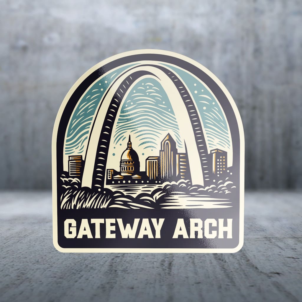 Sticker Pack | 17206 - Linocut - Gateway Arch