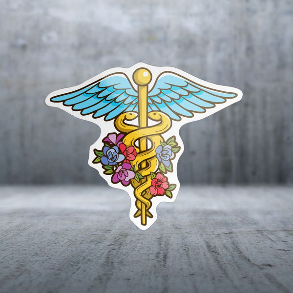 Sticker Pack | 17316 - Healthcare - Caduceus Flowers