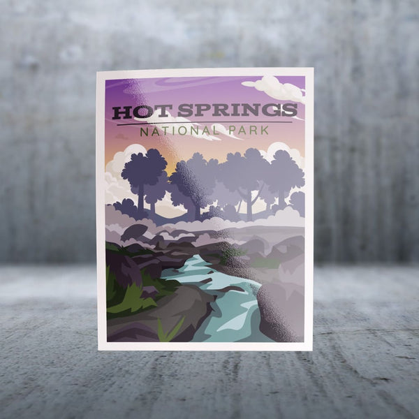 Sticker Pack | 17675 - Vintage Poster - Hot Springs