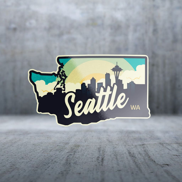 Sticker Pack | 18729 - Seattle - Blue Seattle Skyline - Washington