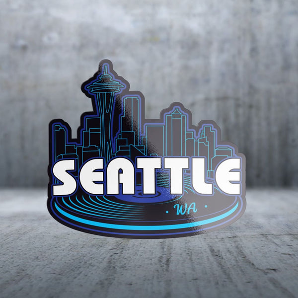 Sticker Pack | 18734 - Seattle - Blue Seattle Skyline - Record