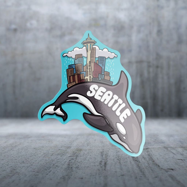 Sticker Pack | 18743 - Seattle - Rainy Orca Seattle Skyline