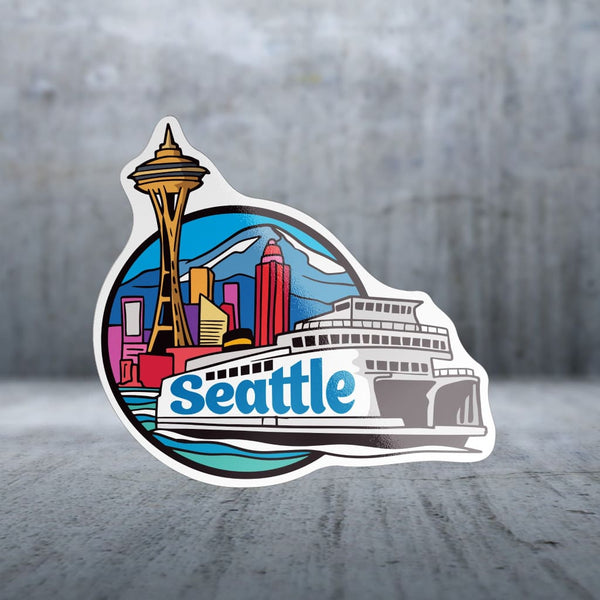 Sticker Pack | 18760 - Seattle - Blue Ferry Seattle Skyline