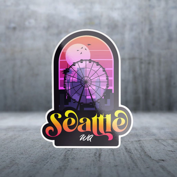 Sticker Pack | 18765 - Bright Text - Ferris Wheel - Seattle