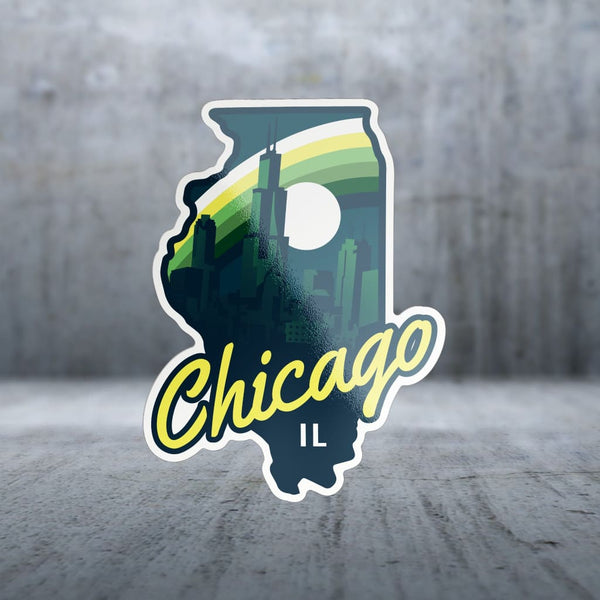 Sticker Pack | 18831 - Chicago - Green Scale Skyline - Illinois