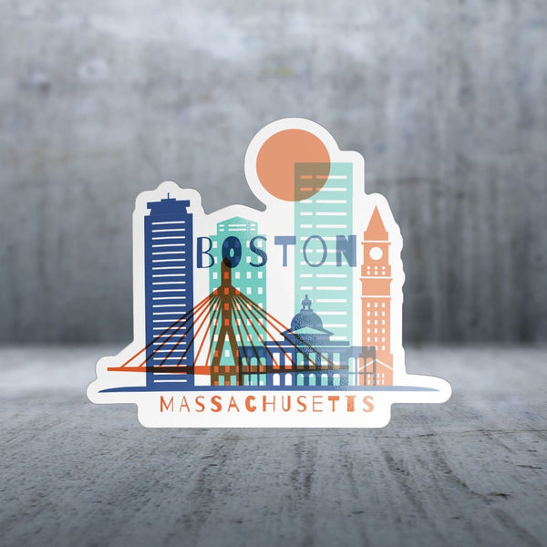 Sticker Pack | 18883 - Boston - Colorful Boston Skyline Silhouette