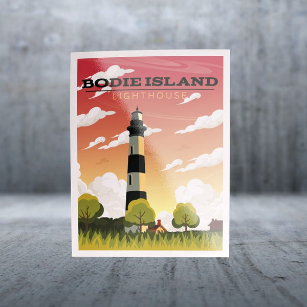 Sticker Pack | 18940 - Vintage Poster - Bodie Island Lighthouse
