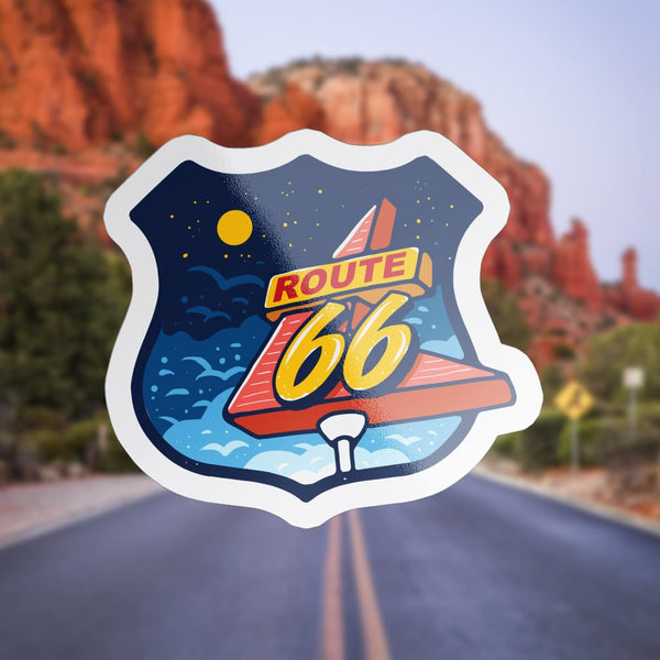 Sticker Pack | 1898 - Route 66 - Moon Lit Sign
