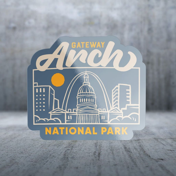 Sticker Pack | 19022 - Gateway Arch - Steel Blue Print