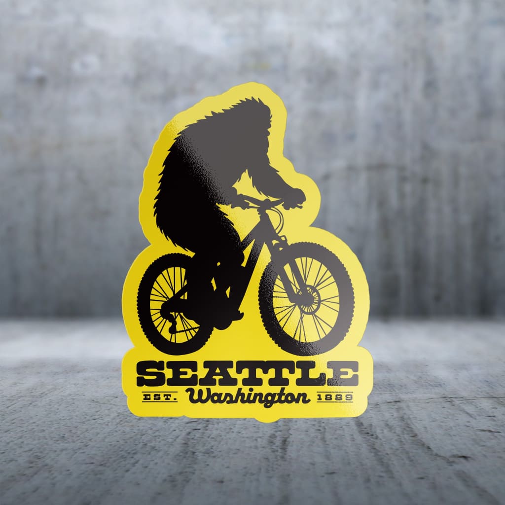 Sticker Pack | 19079 - Bigfoot Silhouette Riding a Bicycle