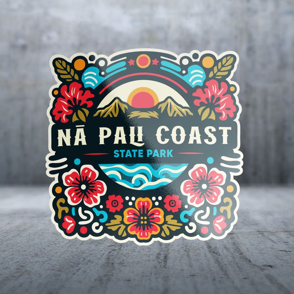 Sticker Pack | 19113 - Coastal - Floral Rounded Frame - Na Pali Coast