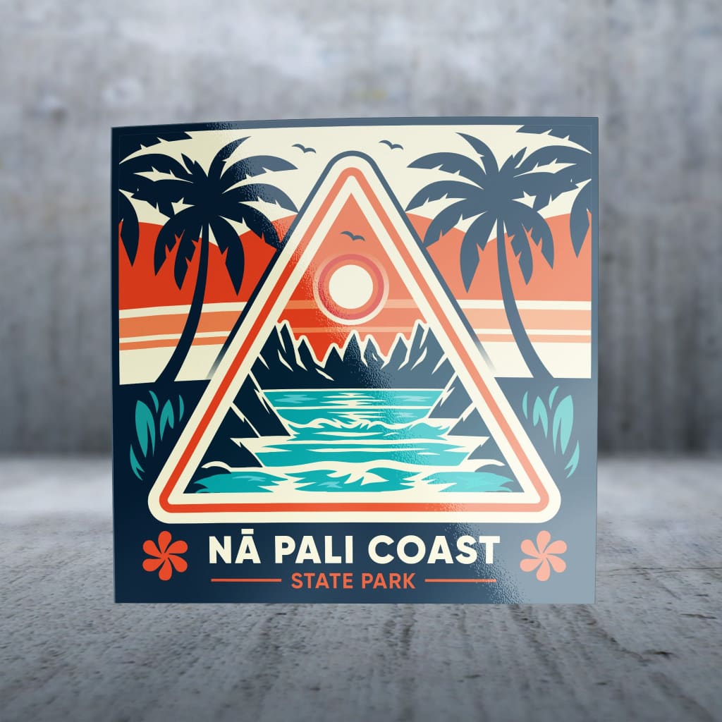 Sticker Pack | 19124 - Coastal - Triangle Red Sun - Na Pali Coast
