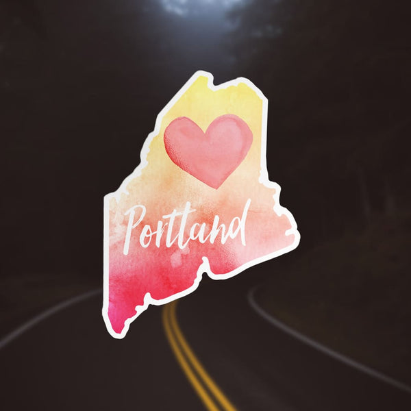 Sticker Pack | 2699 - Watercolor Heart - Maine