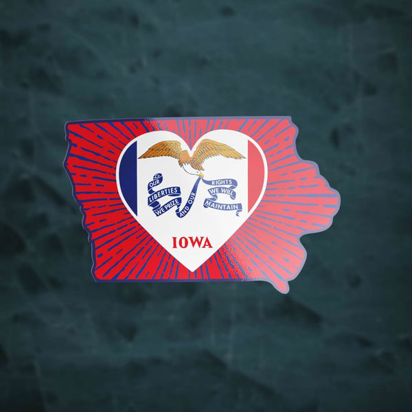 Sticker Pack | 3008 - Heart Flag - Iowa