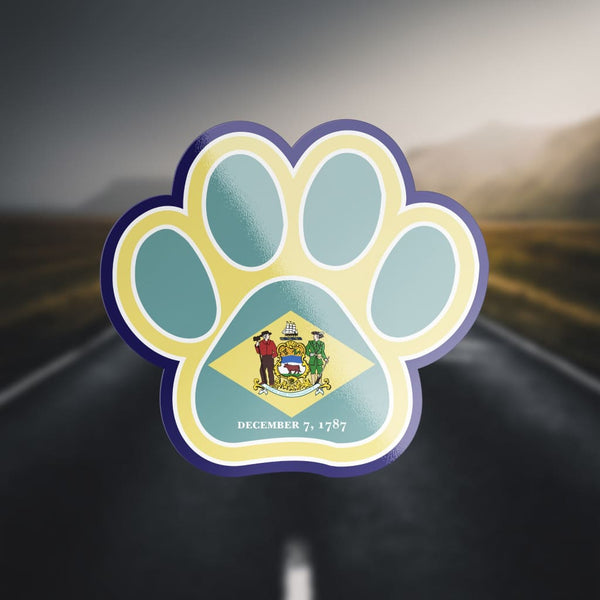 Sticker Pack | 3849 - State Dog Paw - Delaware