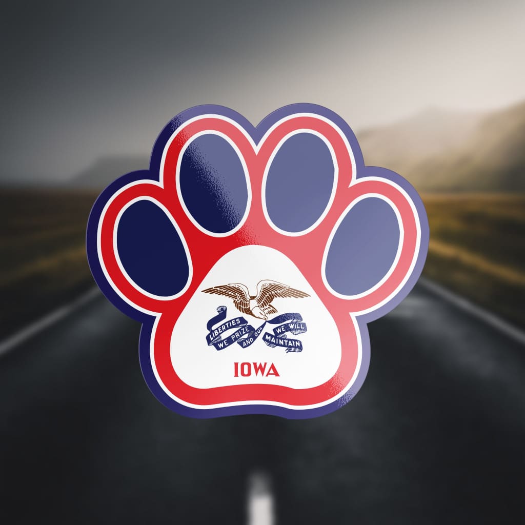Sticker Pack | 3855 - State Dog Paw - Iowa
