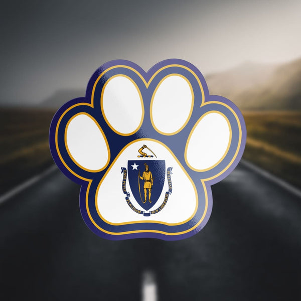 Sticker Pack | 3861 - State Dog Paw - Massachusetts