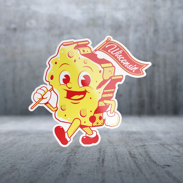 Sticker Pack | 4046 - Wisconsin Shaped Walking Cheese