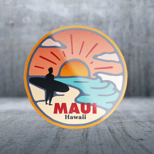 Sticker Pack | 5818 - Coastal - Surf Wave Pixel Sun