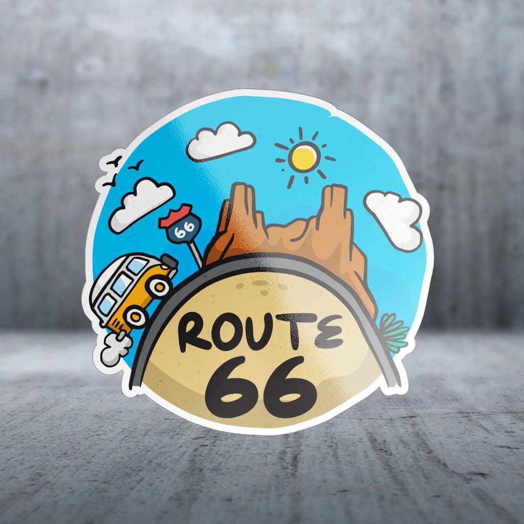 Sticker Pack | 8965 - Route 66 - Bus Cartoon
