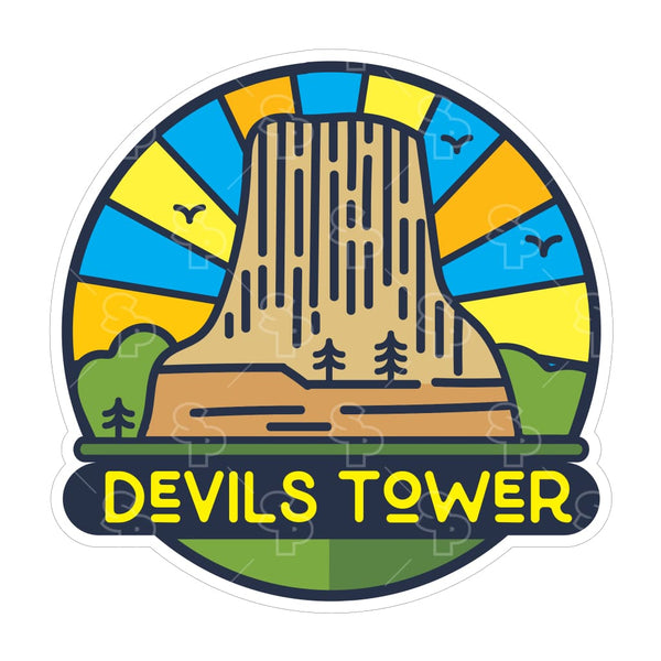 Sticker Pack | 9084 - Clean Rounded Lines - Devils Tower